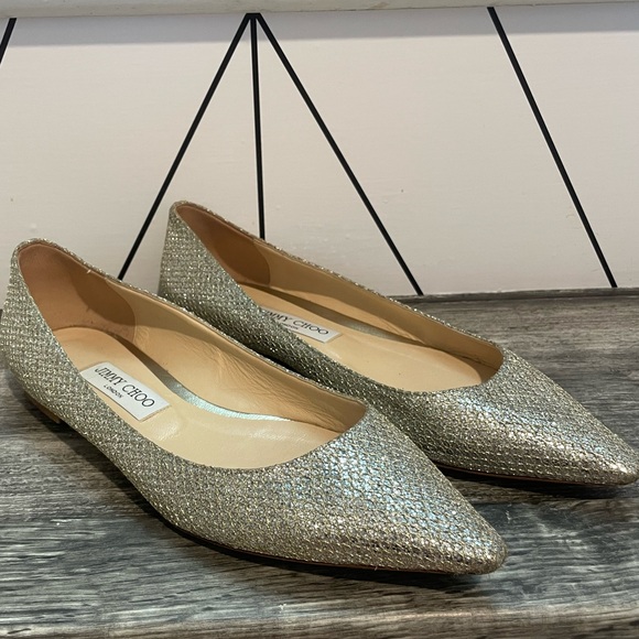 Jimmy Choo | Shoes | Jimmy Choo Sparkle Flats Worn Once | Poshmark